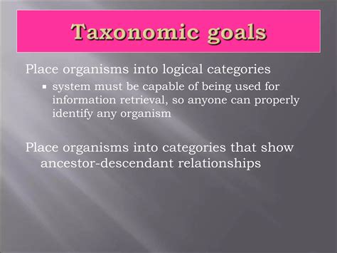 Taxonomy Classification 17 Ppt Free Download