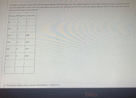 Solved Consider A Computer System With A 36 Bit Logical