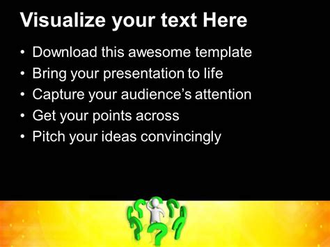 D Man Standing Between Question Marks Powerpoint Templates Ppt Themes And Graphics