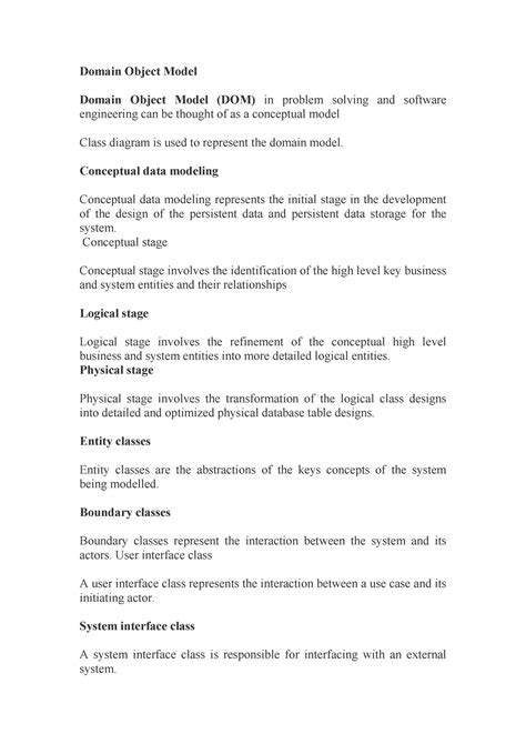 Domain Object Model Prof Sunil Domain Object Model Domain Object