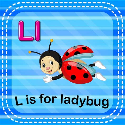Flashcard Letter L Is For Ladybug Stock Vector Illustration Of Ladybug Alphabet 107299667