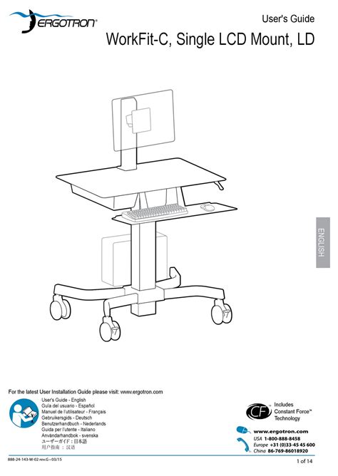 Ergotron 24 215 085 User Manual Pdf Download Manualslib