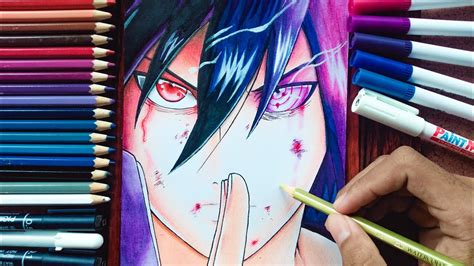 How To Draw Sasuke Rinnegan Sharingan Step By Stepcara Menggambar Sasuke Youtube
