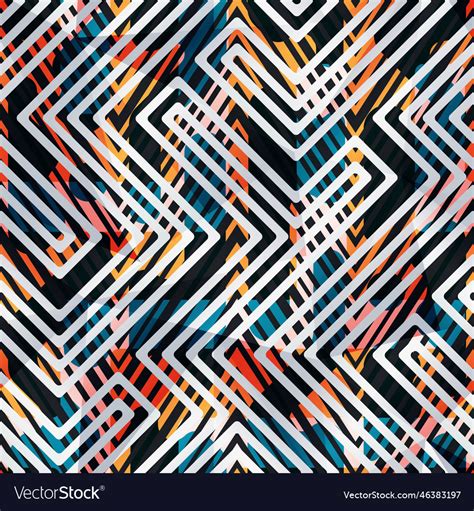 Abstract Colorful Mosaic Geometric Seamless Vector Image