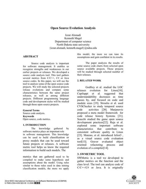 Open Source Evolution Analysis Pdf Programming Languages Computing