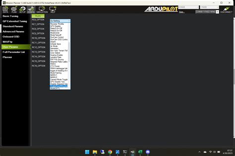 Latest Beta User Params Selection Screen Size To Small For Choices · Issue 3114 · Ardupilot