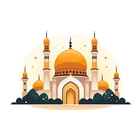 Eid Mubarak Islamic Masjid Mosque Ramadan Kareem Golden Png
