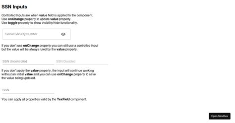 Material UI SSN Input Codesandbox