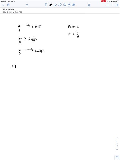 solved a constant force applied to object a causes it to accelerate at