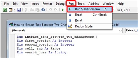 Excel Extracts Text From String Between Characters Steps
