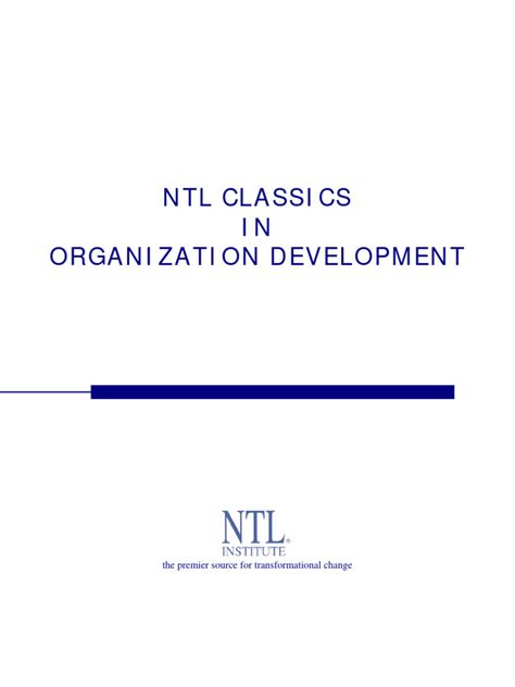 Ntl Institute Classics In Organization Development Pdf Organization Development Consultant