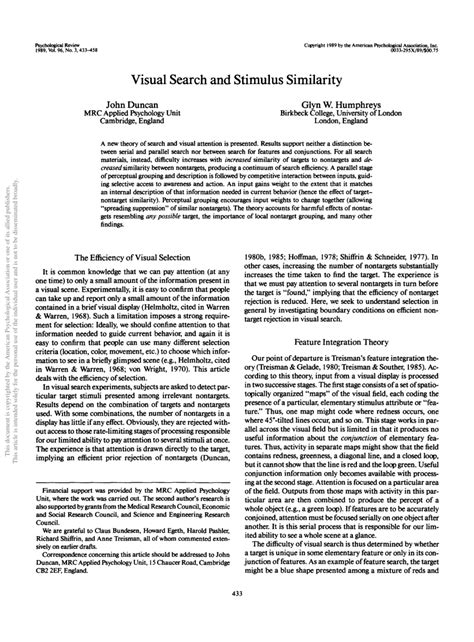 Visual Search And Stimulus Similarity