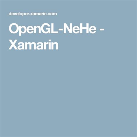 An Opengl Nehele Xamarin Book Cover With The Title