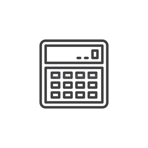 Calculator Outline Icon Stock Vector Illustration Of Math 129610891