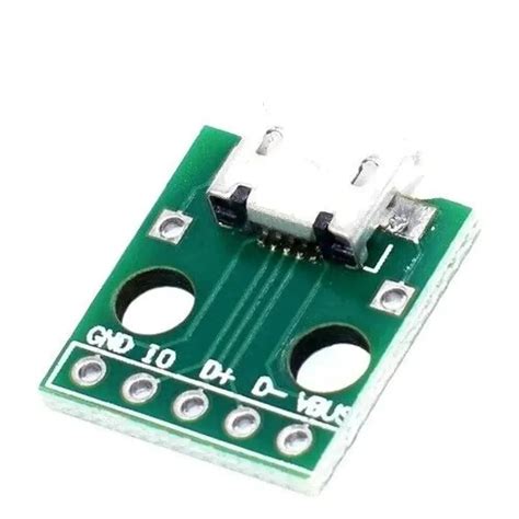 Usb Micro Breakout Board Female Socket 254mm Pitch Adapter Connector Dip 38 3d