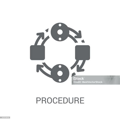 Ikon Prosedur Konsep Logo Prosedur Trendi Pada Latar Belakang Putih