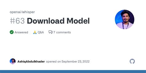 Download Model · Openai Whisper · Discussion 63 · Github