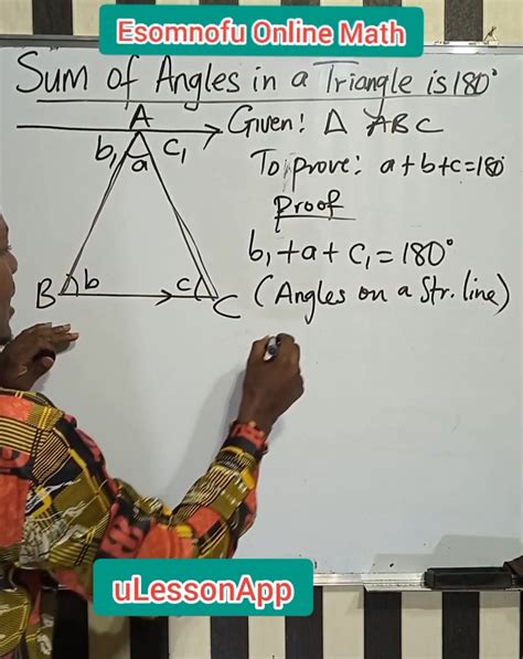 The Proof The Sum Of Angles In A Triangle Is 180 Degrees Ulessonapp