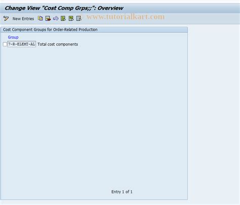 Okt5 Sap Tcode Cost Comp Groups For Repetitive Mfg