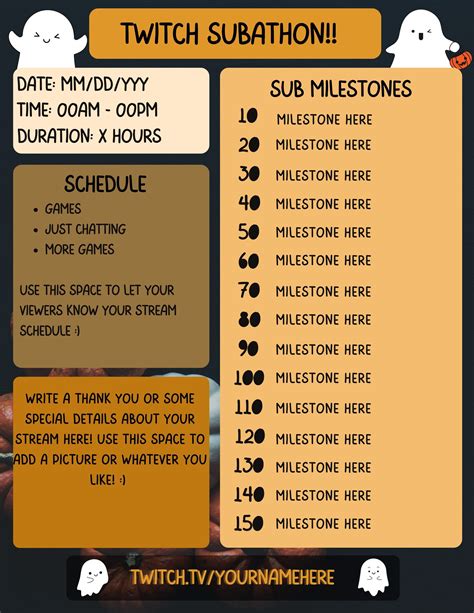 Twitch Subathon Flyer Etsy