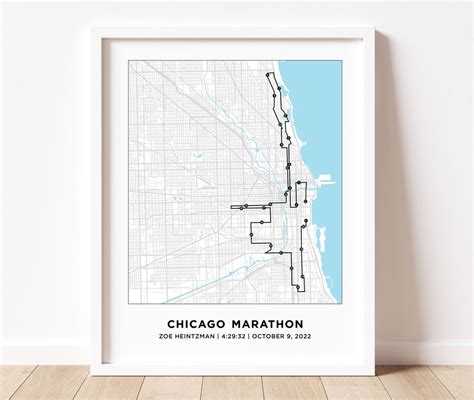 Chicago Marathon Course Map Poster Sold By William Eriwala William