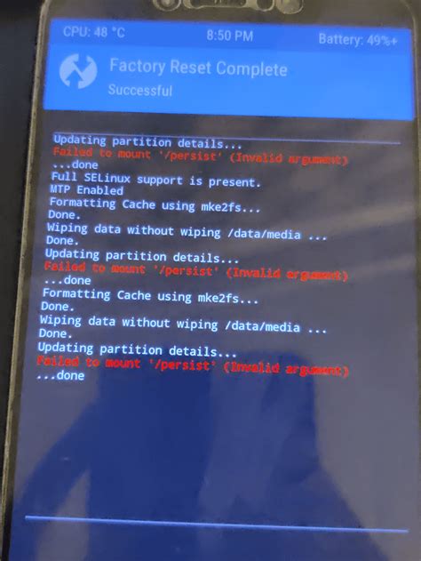 Pocophone F1 Failed To Mountpersist Invalid Argument Rpocophones