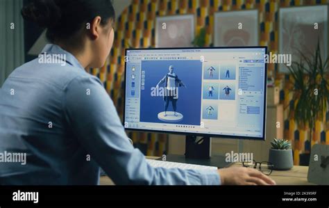 Female 3d Designer Having Remote Work On 3d Modeling And Creating 3d