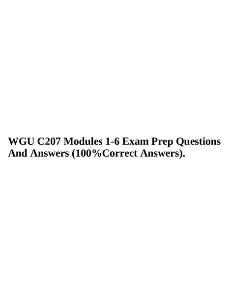 WGU C MODULES EXAM PREP WGU C PA QUESTIONS AND ANSWERS WGU C OA PARTIAL TEST