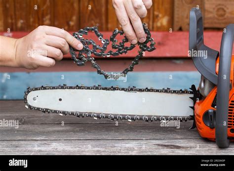 New Chain For Chainsaw Setting Up And Replacing The Chain On The Chainsaw From The Old To The