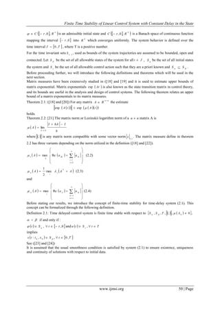 Finite Time Stability Of Linear Control System With Constant Delay In The State PDF