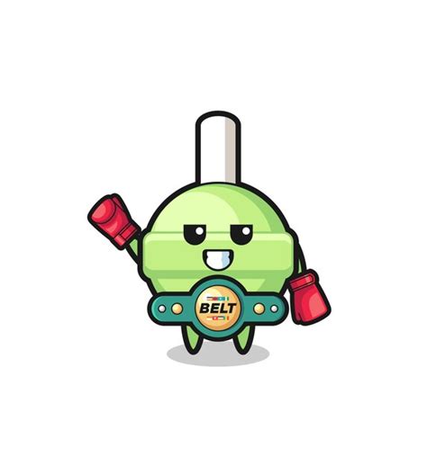 롤리팝 복서 마스코트 캐릭터 귀여운 디자인 프리미엄 벡터