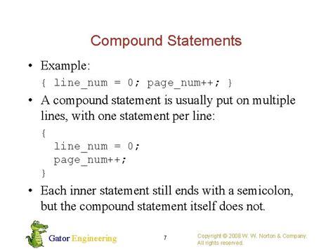 Chapter 5 Selection Statements Gator Engineering 1 Copyright