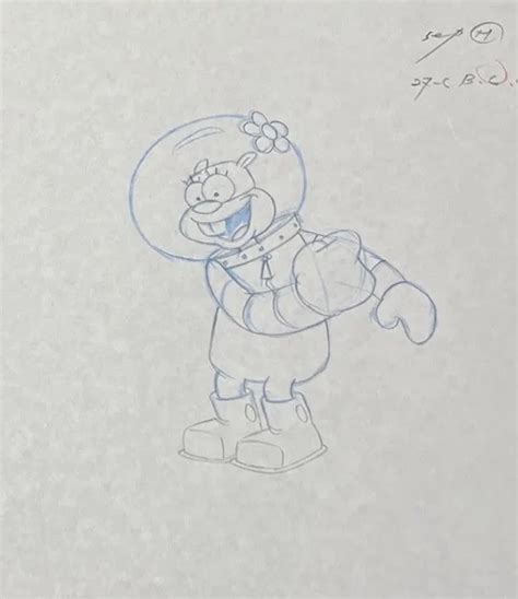 Spongebob Squarepants Original Production Cel Cell Drawing Sandy Cheeks £56 51 Picclick Uk