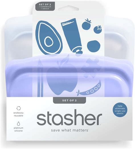 Stasher Sandwich En Snack Vershoudzak Assorti Set Van 2 Stuks