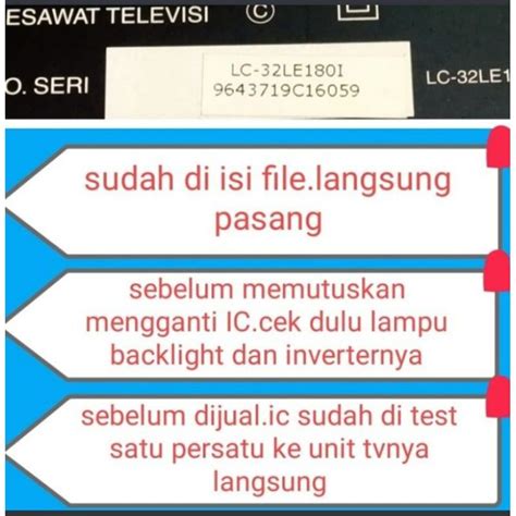 Jual Ic Eeprom Eprom Memory Spi Flash Tv Sharp Lc 32le180i Lc 32le1801
