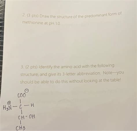Solved 2 3 Pts Draw The Structure Of The Predominant Form