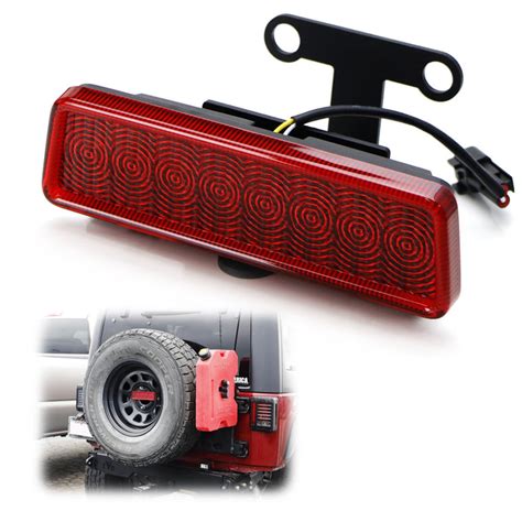 Strobe Third Brake Lamp W Behind Brackets For 2007 17 Jeep Wrangler