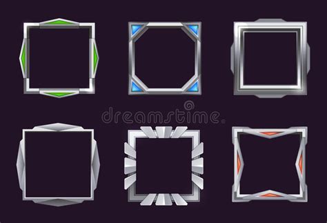 Stone Menu Buttons Medieval Cracked Border Ui Elements Old Granite Block Frame Icons For