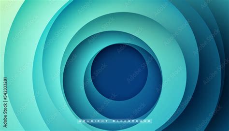 Green Gradient Background Abstract Circle Papercut Smooth Color