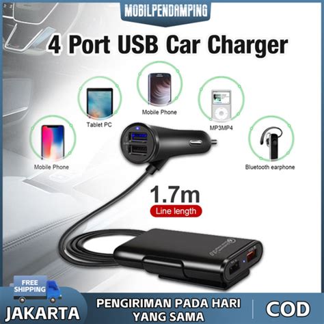 Mobil Charger HP 4 Port USB 2 Port USB HP Car Charger Fast Charging 3 1A Qualcomm Quick Charger
