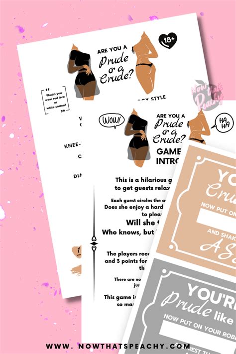 Are You Prude Or Crude Printable Game Instant Download Bachelorette Hens Party Naughty Dirty X Are You Prude Or Crude Printable Game Instant Download Bachelorette Hens Party Naughty Dirty X