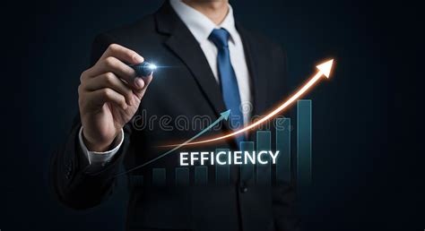 Increase Business Efficiency Concept With Growth Chart And Businessman Drawing Graph Arrow Up
