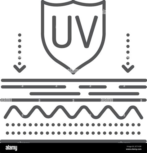 Sun Protection And Uv Filter Line Black Icon Skin Care Sign For Web Page Mobile App Button