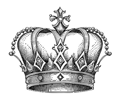 Royal King Crown Hand Drawn Sketch Vector Illustration Yorkshire