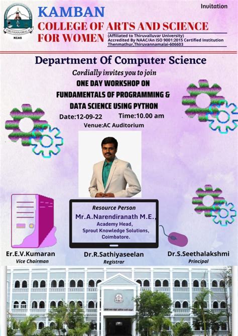 Workshop On Fundamentals Of Programming And Data Science Using Python” Kamban College Of Arts