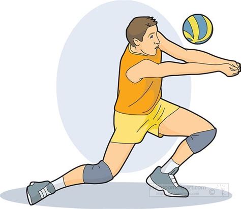 Volleyball Players Passing Clipart