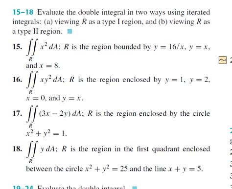 Evaluate The Following Double Integrals In Two Ways Using Iterated Integr