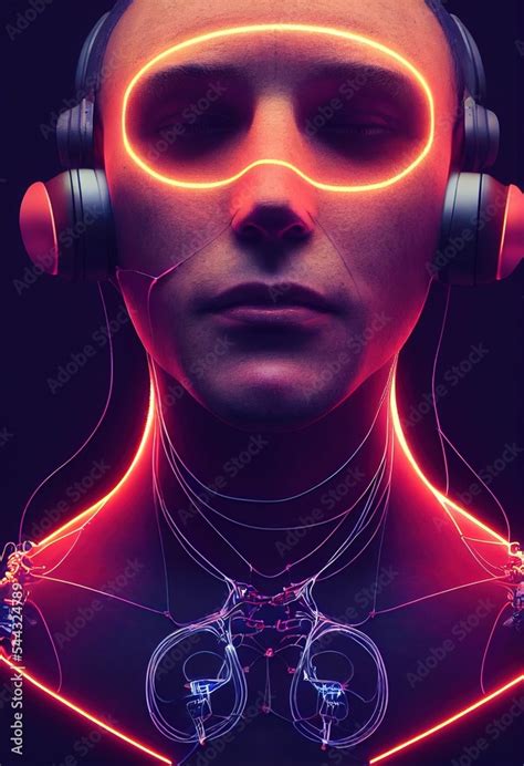 A Fictional Person Not Based On A Real Person Portrait Of A Sci Fi Cyberpunk Man High Tech