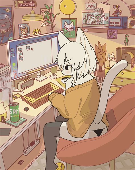 Mike No Hito Creeper Shikaru Neko Character Original Shikaru Neko Sprite Drink