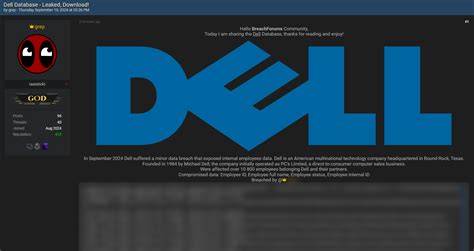 A Threat Actor Allegedly Has Leaked Over 10 800 Employees Data Belonging To Dell And It S Partners